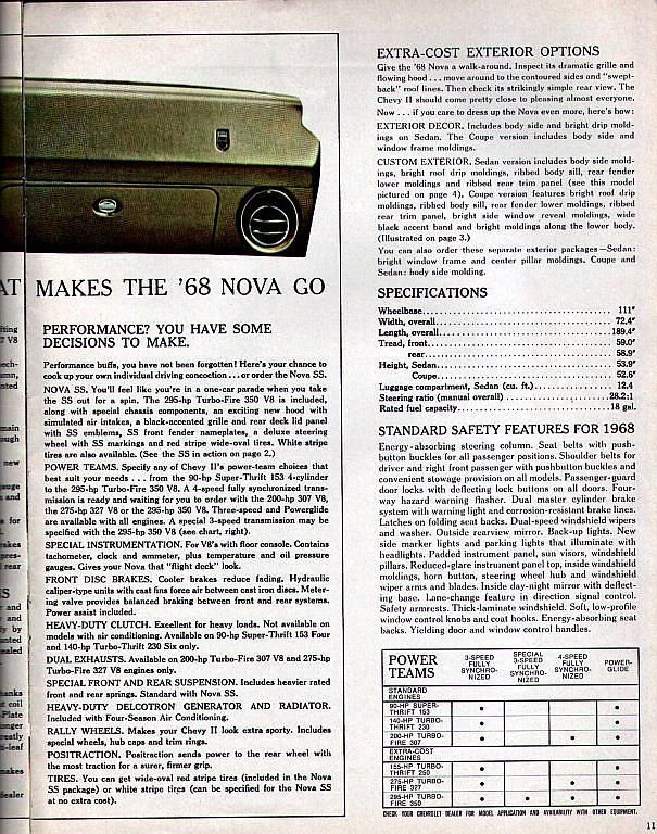 1968 Chevrolet Nova | Overview, Specs, Performance, OEM Data