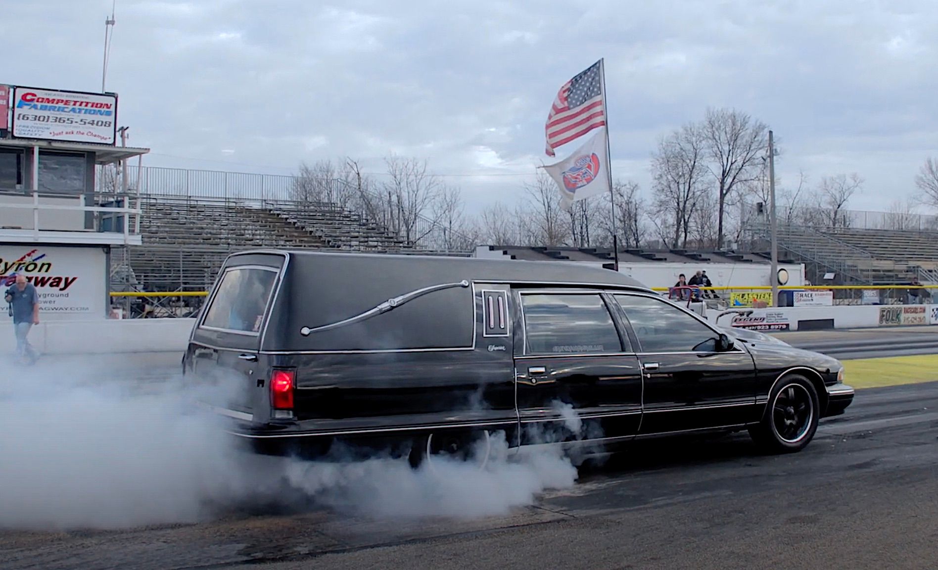 1996 Chevy Caprice Hearse Dominates The Track