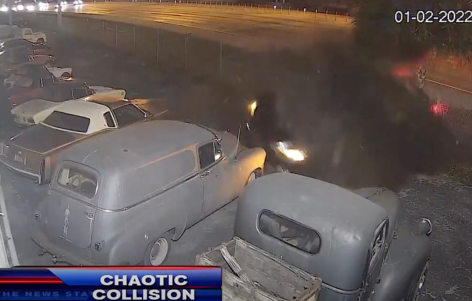 Florida Man Slams Into Vintage Trucks When He Loses Control