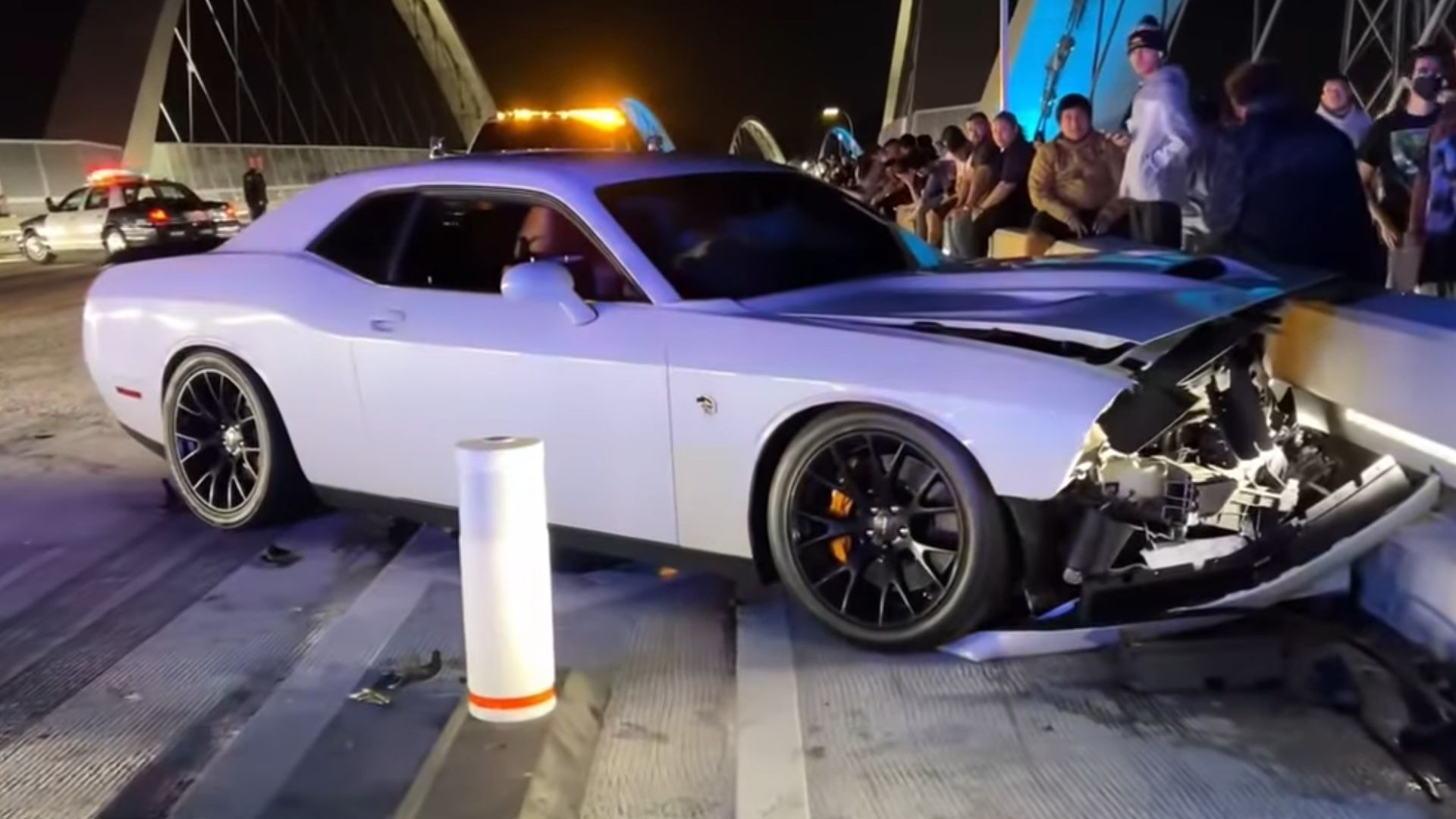 Los Angeles Street Takeover Ends With Hellcat Crash
