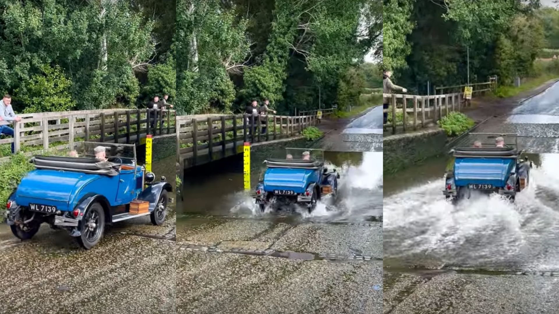Classic Car Water Crossing Goes Wrong
