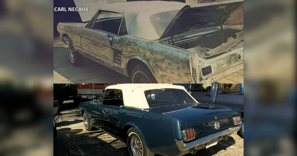 Hurricane Katrina Damaged Vintage Ford Mustang Rides Again