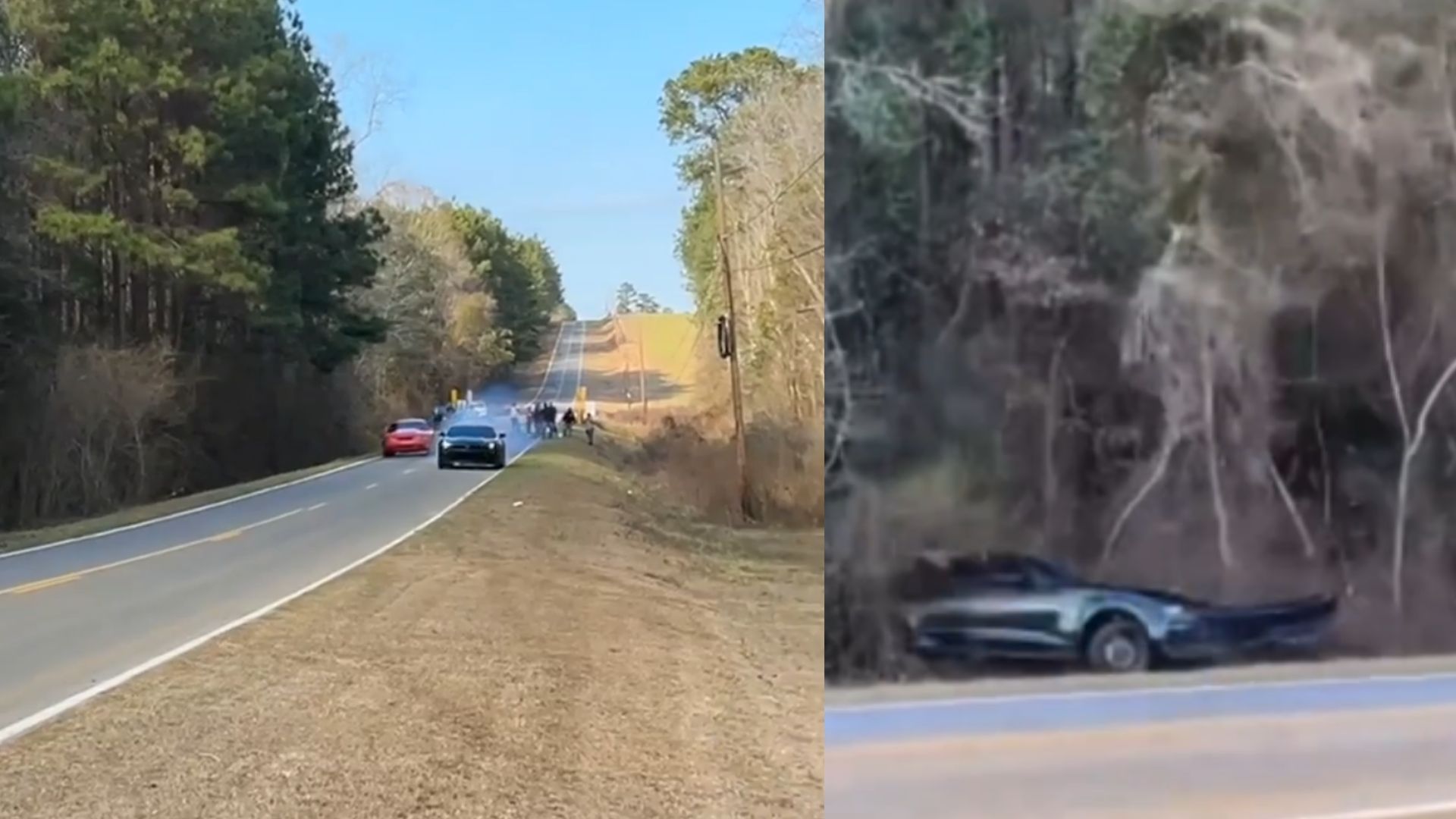 Street Racing Camaro Wrecks Into Trees