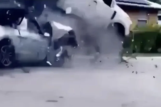Stolen Ford Mustang Crashes Into Stolen Ford