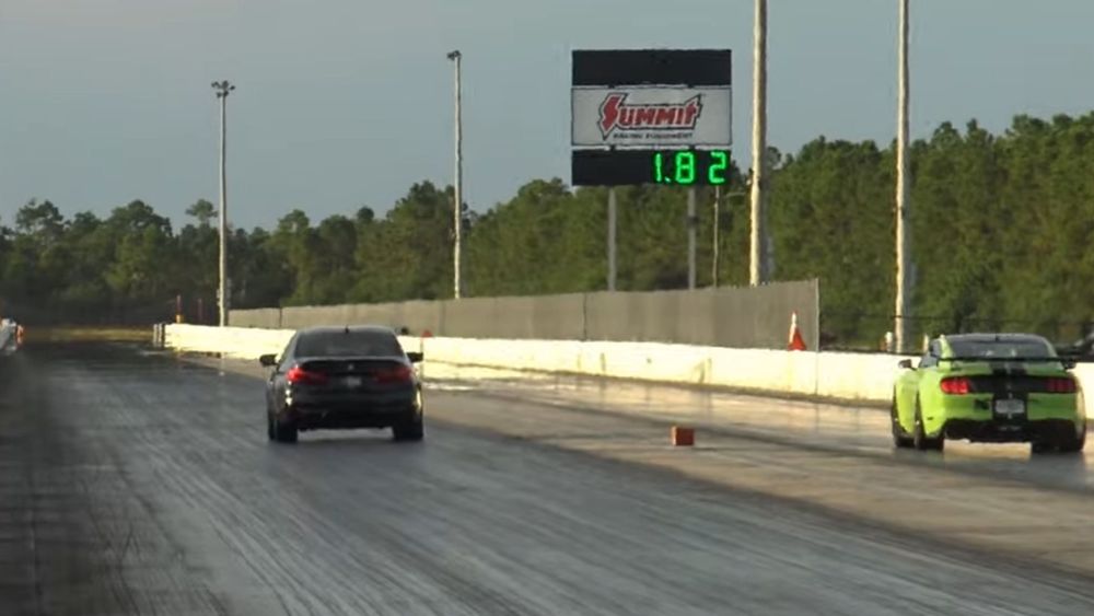 Shelby GT500 Drag Races BMW M5 Competition