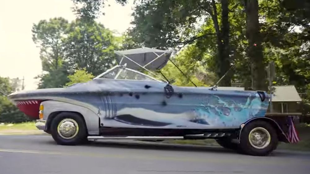Guy Transforms His Chevy Truck Into A Shark Car