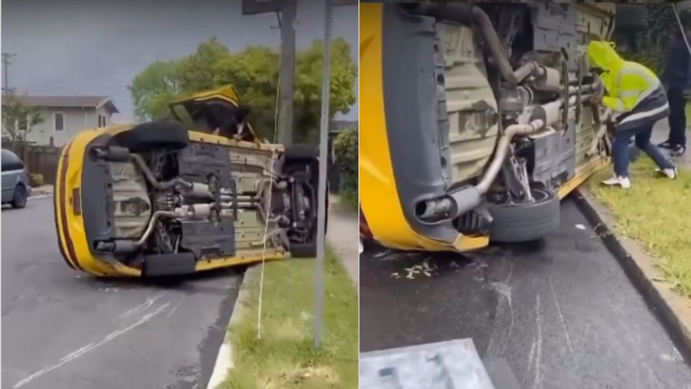 Dodge Charger Flips, Gets Cats Stolen In Oakland