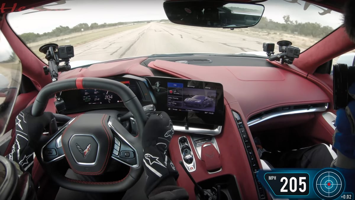 Hennessey-Tuned C8 Corvette Hits 205 MPH
