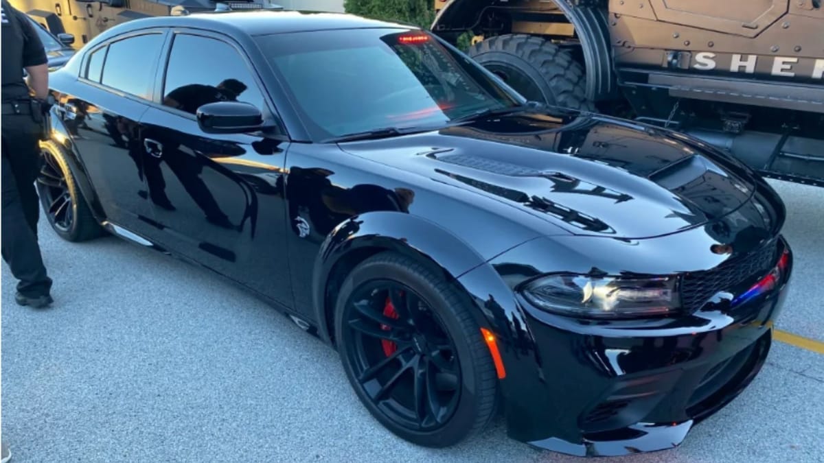 Semi Takes Out Police Hellcat