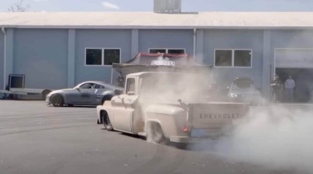 Two Street Trucks Battle It Out At The Burnout Pit