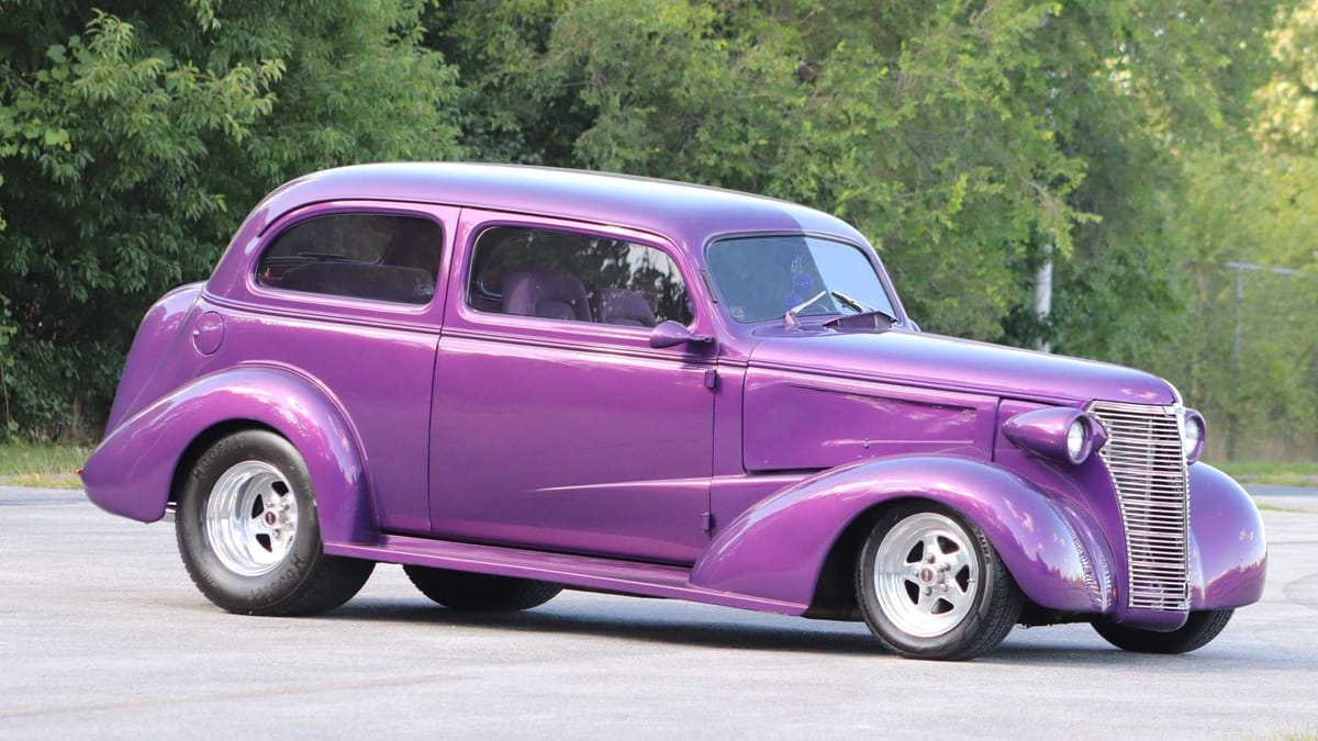 '38 Chevy Street Rod Is A Tubbed Purple Three-Seater