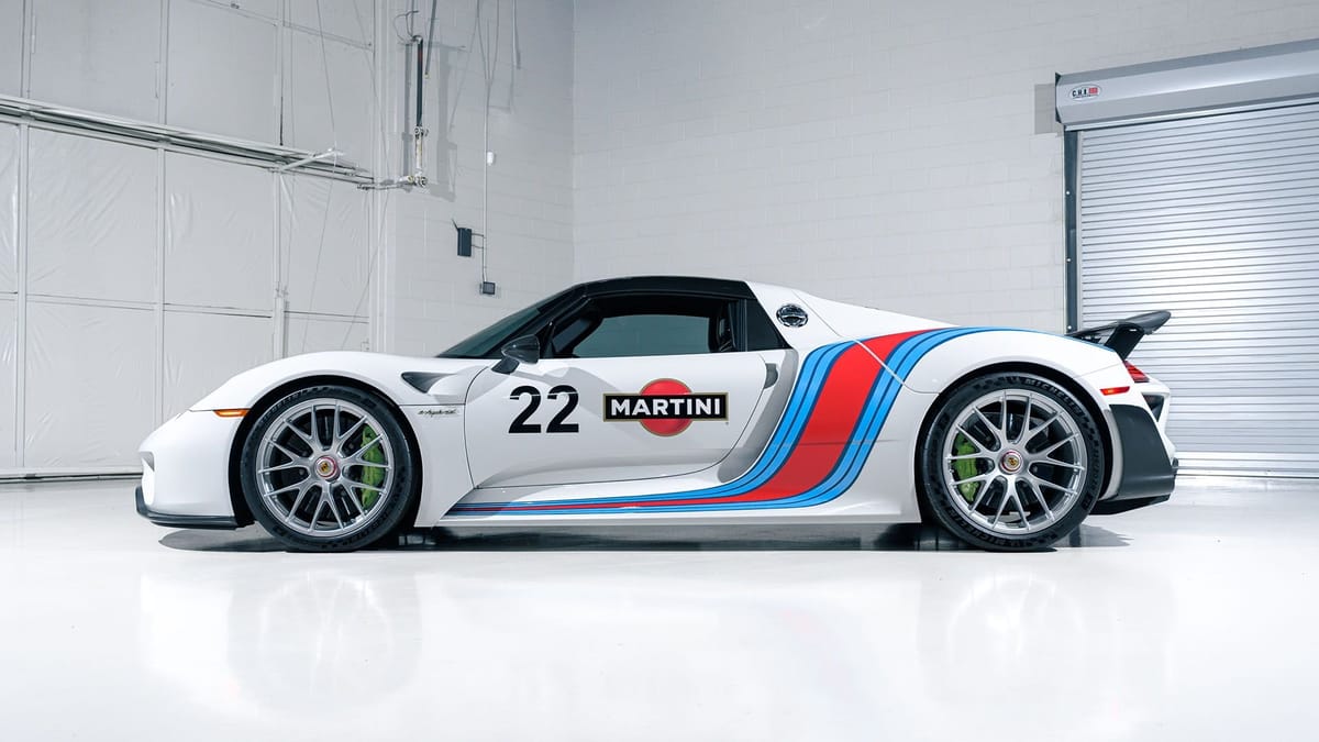 Martini-Liveried 2015 Porsche 918 Spyder Weissach Heads to Auction with ...