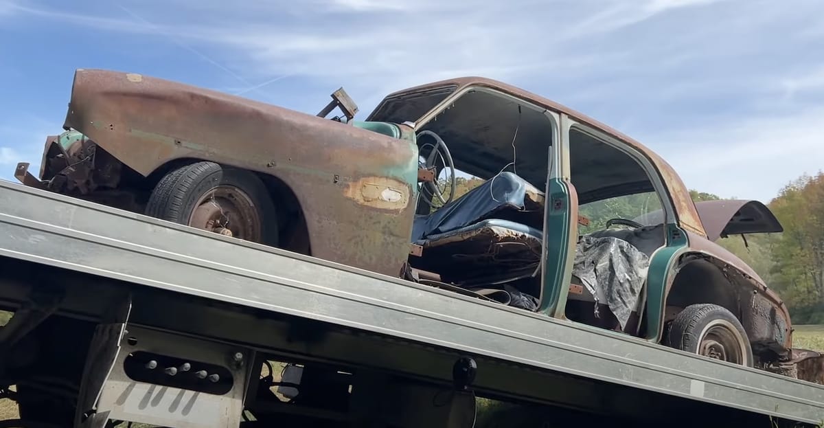 Rusty 1950s Dodge Coronet Rescued from Field Carries an Eerie Mystery