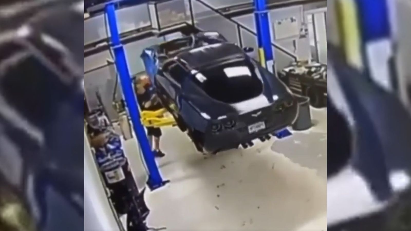 Horror: C6 Corvette Falls Off Lift