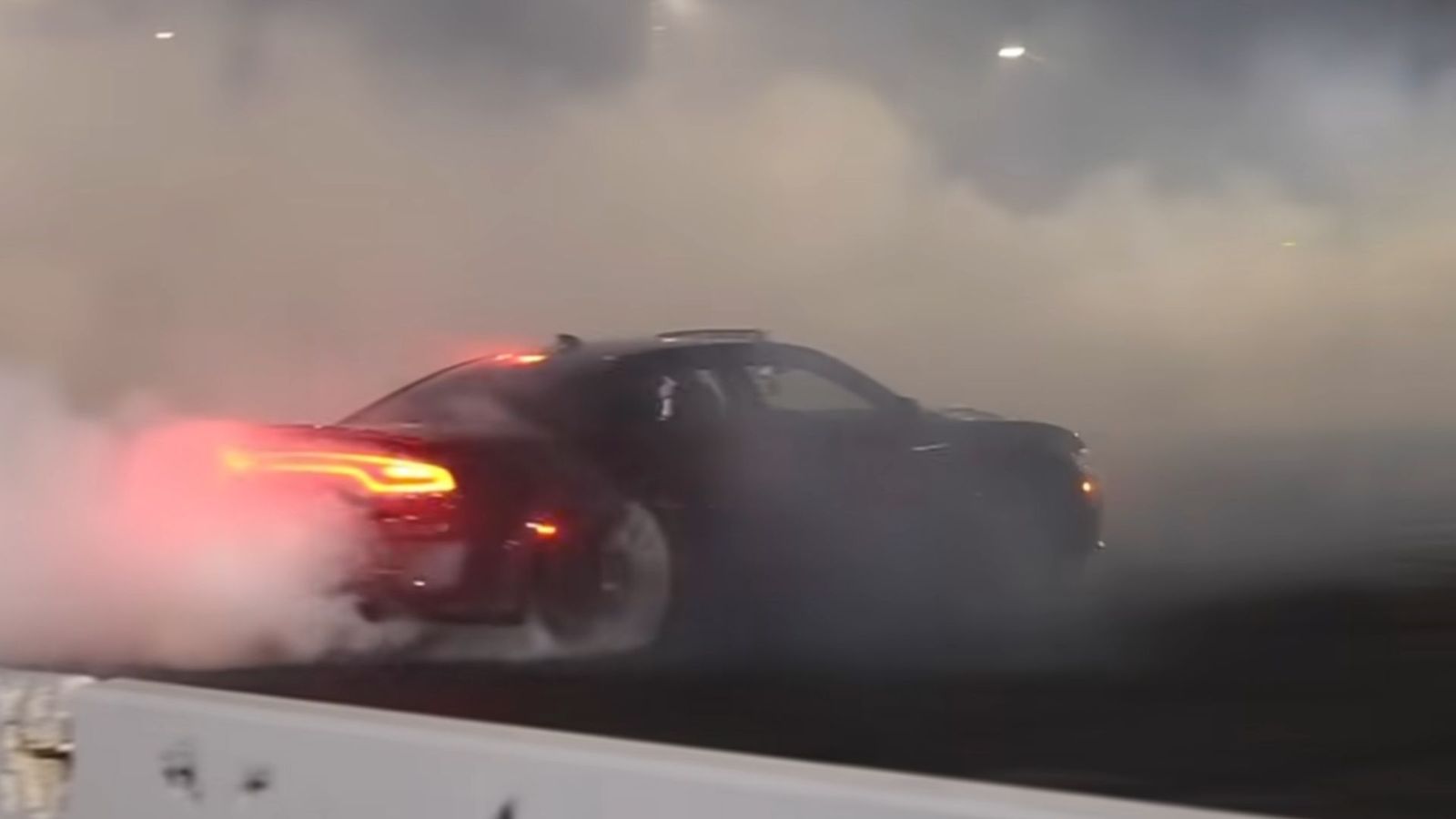 Dodge Charger Hellcat Burnout Goes Horribly Wrong