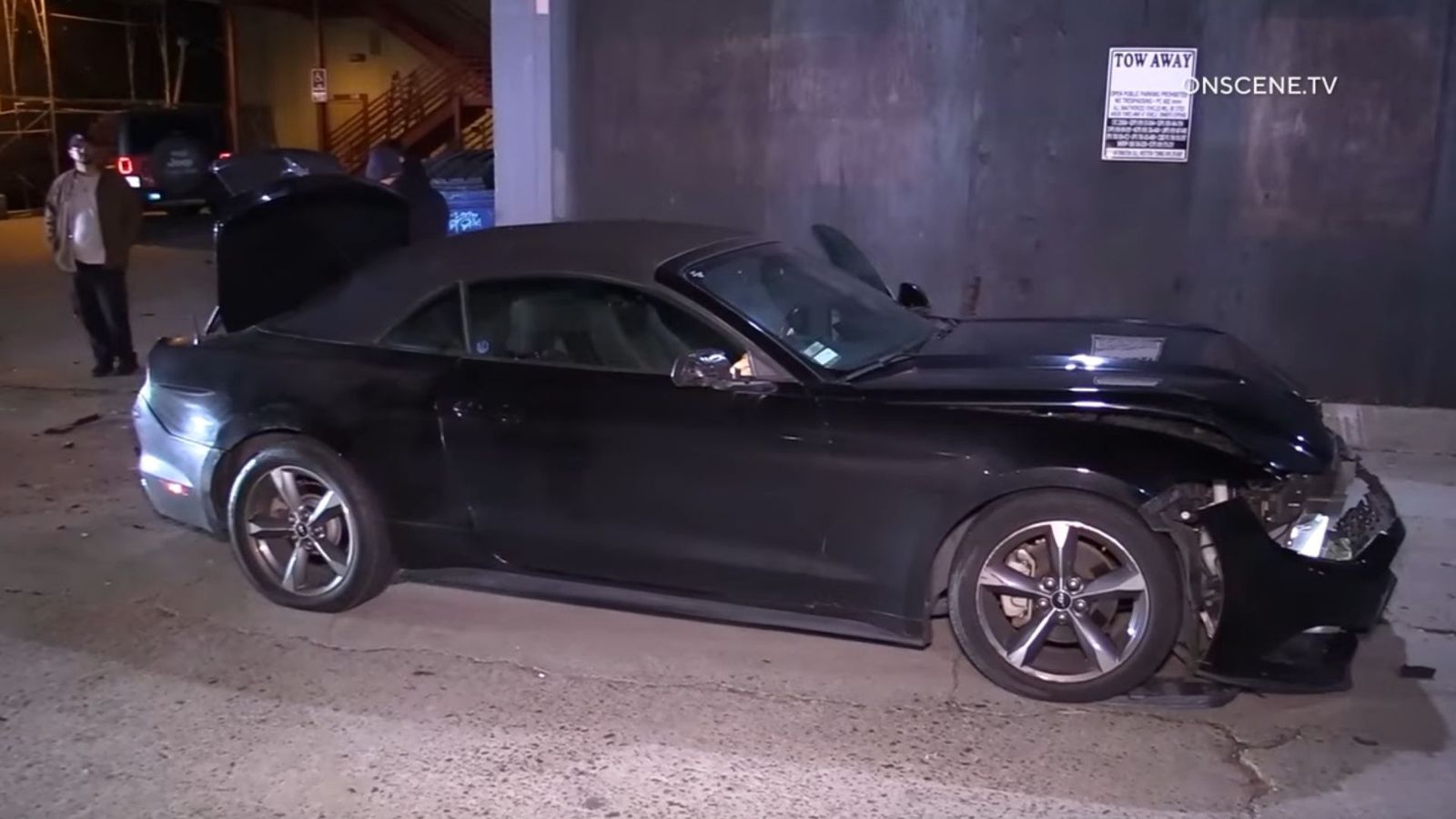 Ford Mustang Crashes After Being Shot