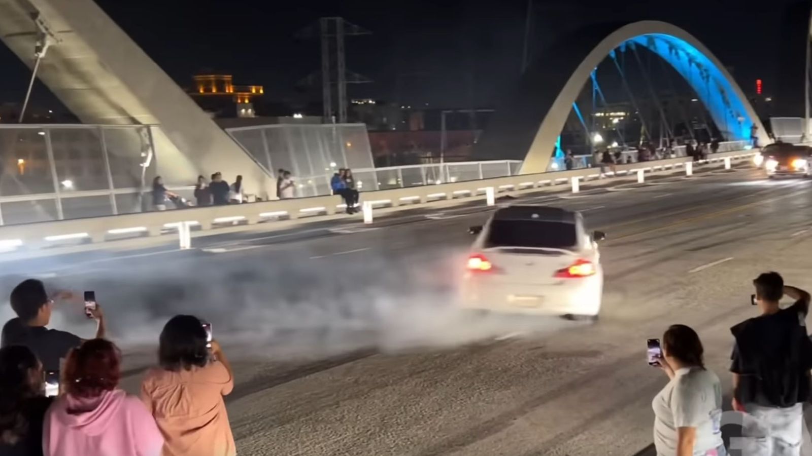 Los Angeles Street Takeover Ends With Hellcat Crash