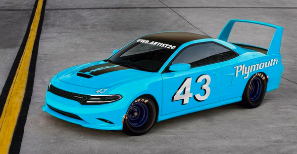Charger Is Turned Into A Petty Blue Plymouth Superbird Concept