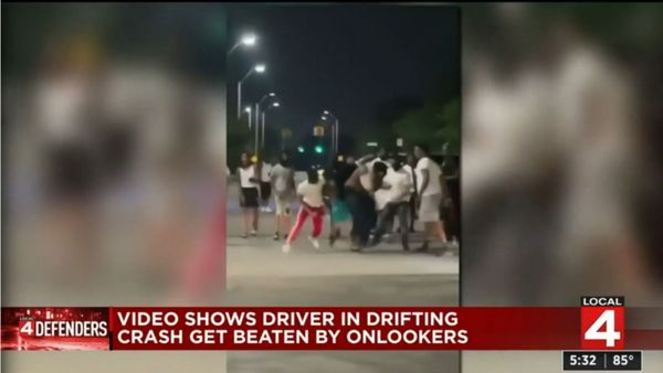 Crowd Beats Driver At Detroit Street Takeover